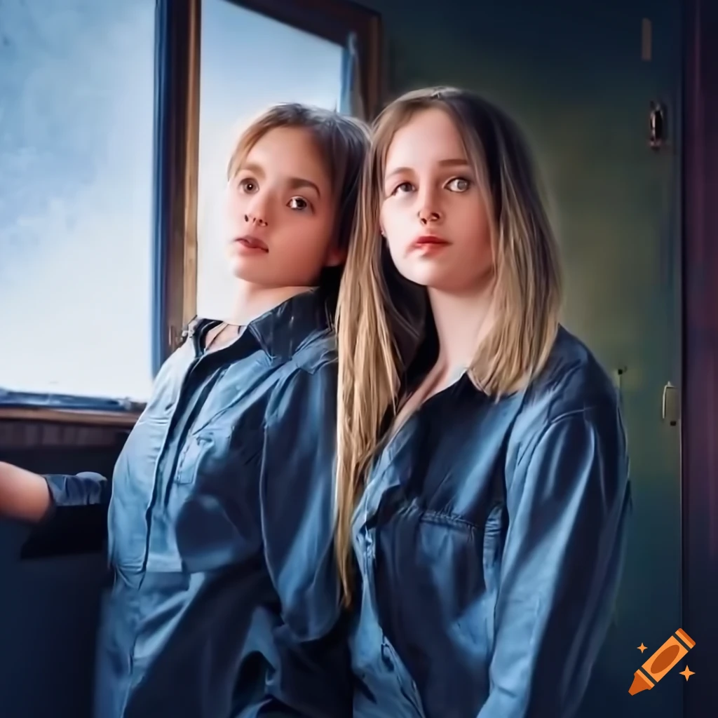 Two female twins with messy greasy hair, country plaid shirts, and high ...