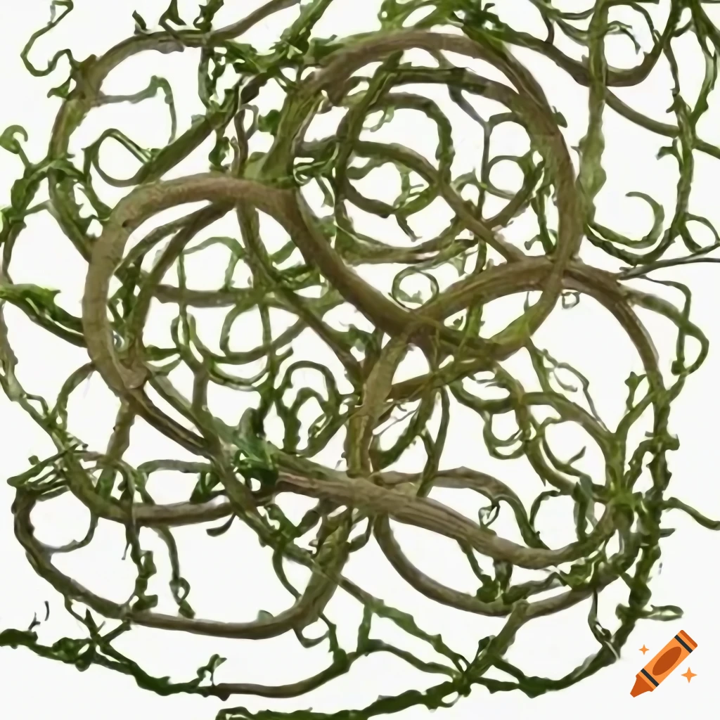 Tangled leafy vines in a woodland setting