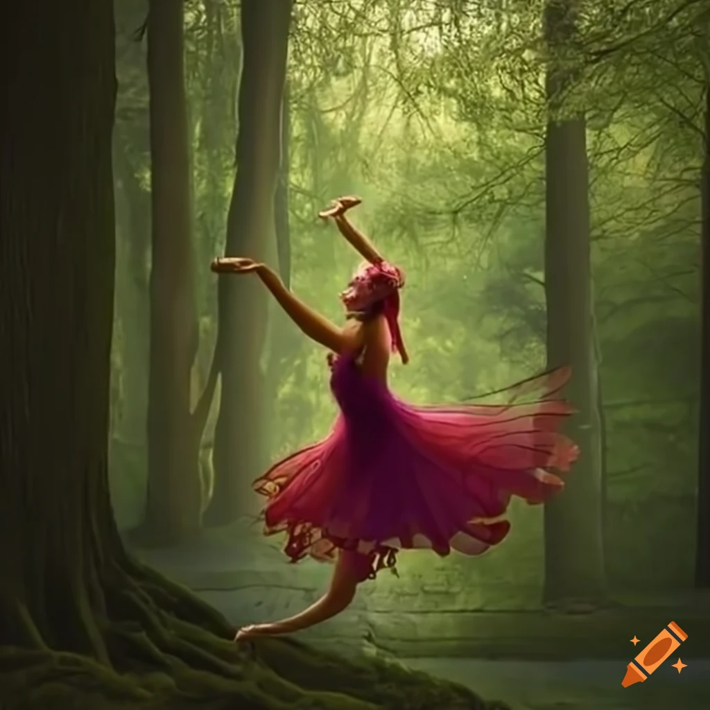Fairy dancing around a tree