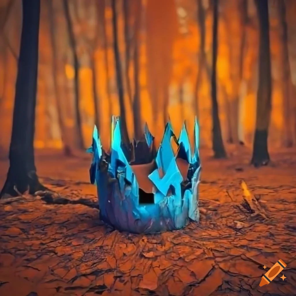 Mysterious forest with broken crown