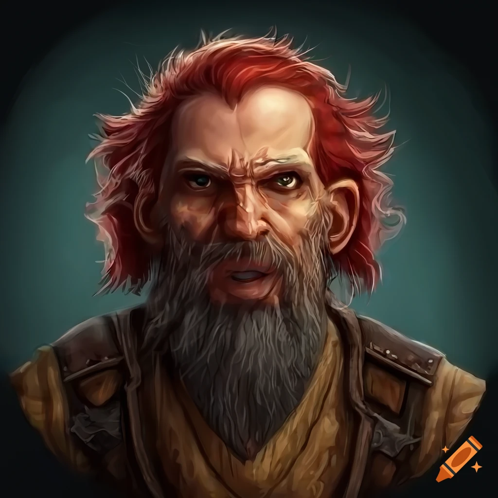 Photorealistic portrait of a male rogue hermit gnome in a cave with ...