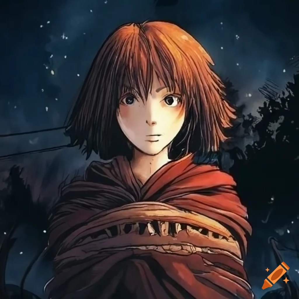 Watercolor depiction of a samurai's death in manga style on Craiyon