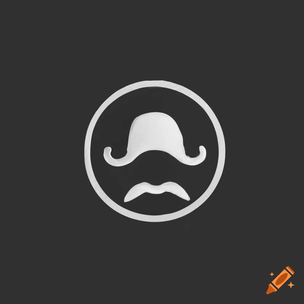Vintage-style logo of al capone with a hat and mustache