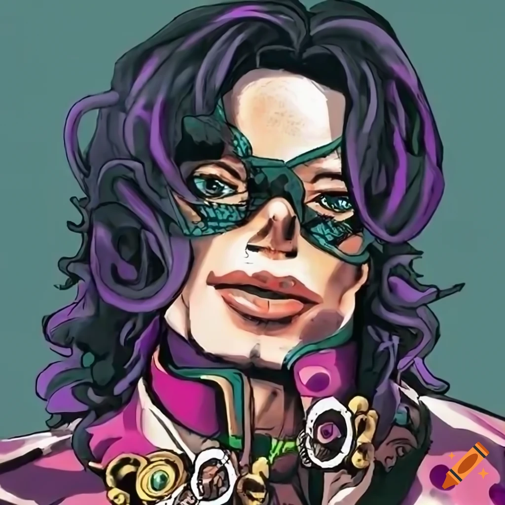 Michael jackson artwork in jojo's bizarre adventure style on Craiyon
