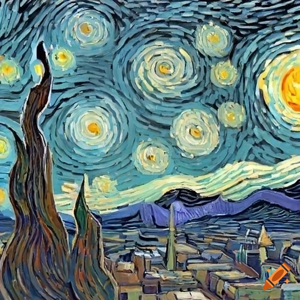 Starry night painting by van gogh on Craiyon
