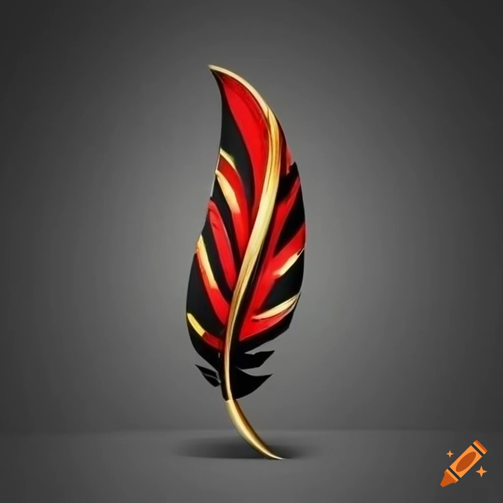 Elegant logo with red, black, and gold colors