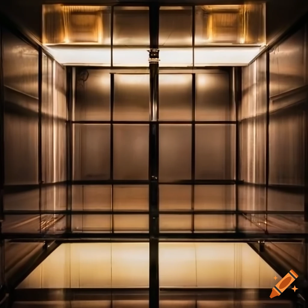 Ceiling view inside an elevator on Craiyon