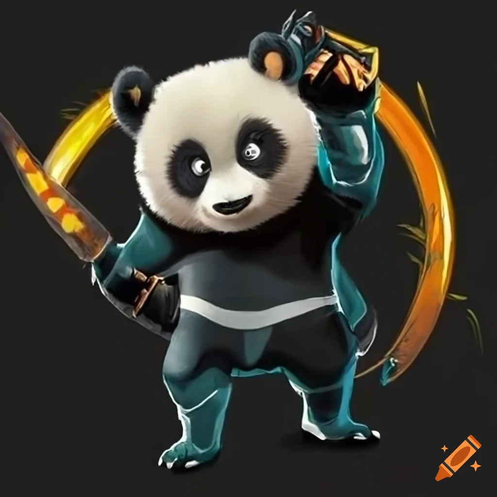 Panda ninja illustration on Craiyon