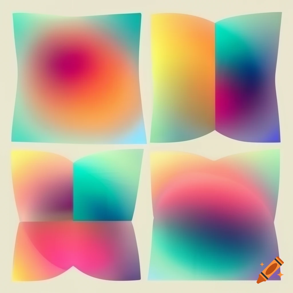 Geometric shapes with gradients on white background on Craiyon