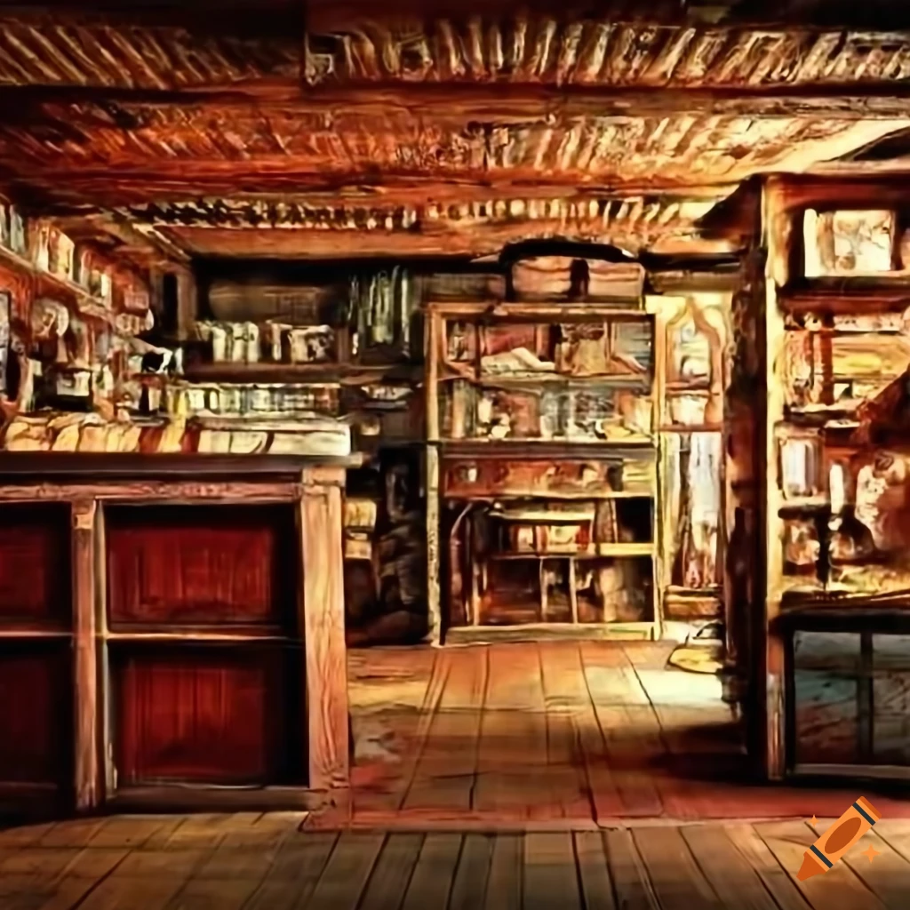 1920's general store interior panoramic view