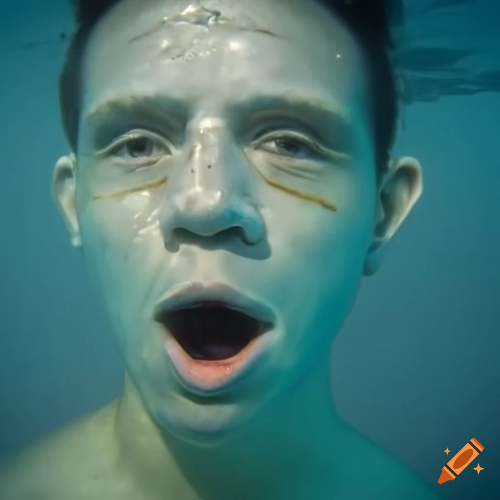 Man's face underwater on Craiyon