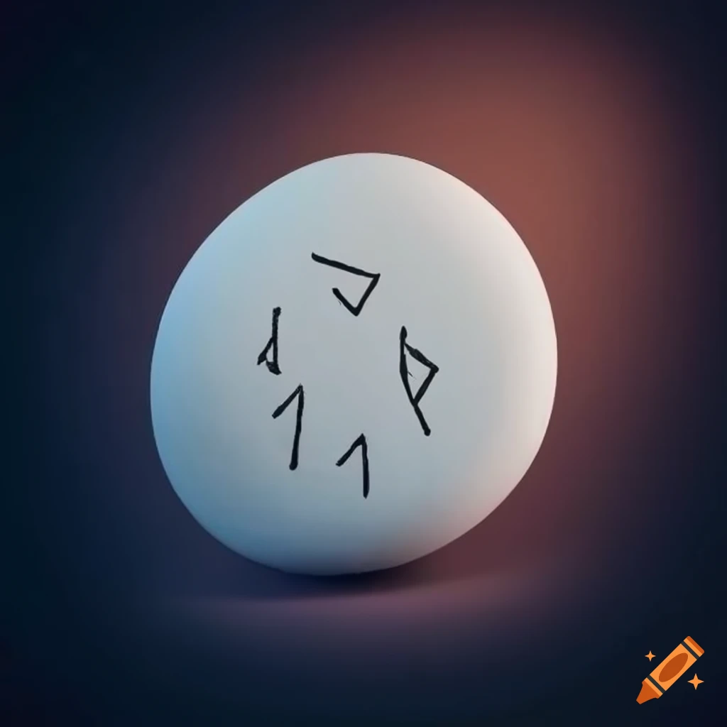 Large white stone rune with seven engraved lines