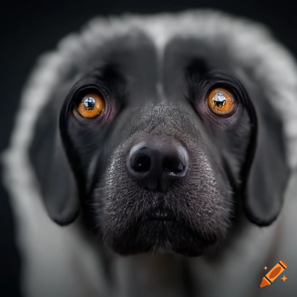 Macro close-up of a dog's eye on Craiyon