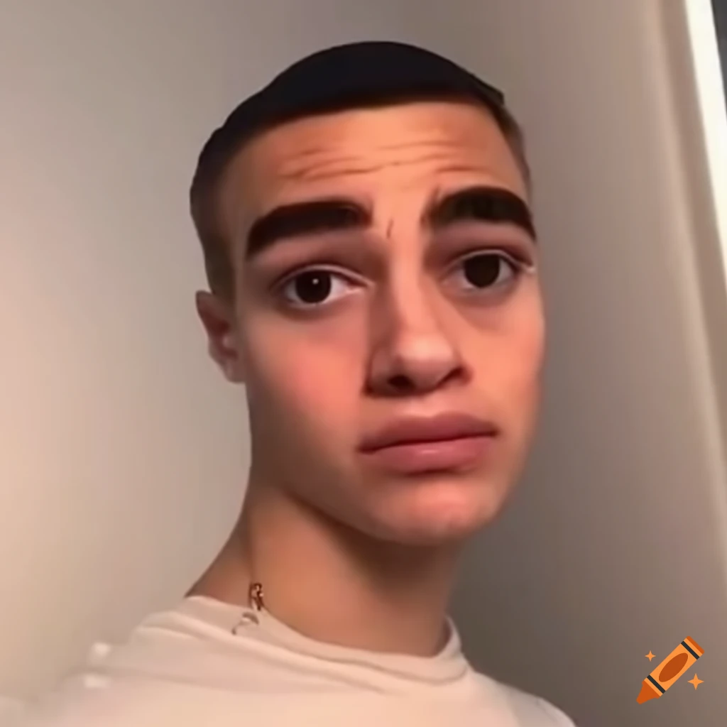 Humorous meme of baddie with exaggerated eyes on Craiyon