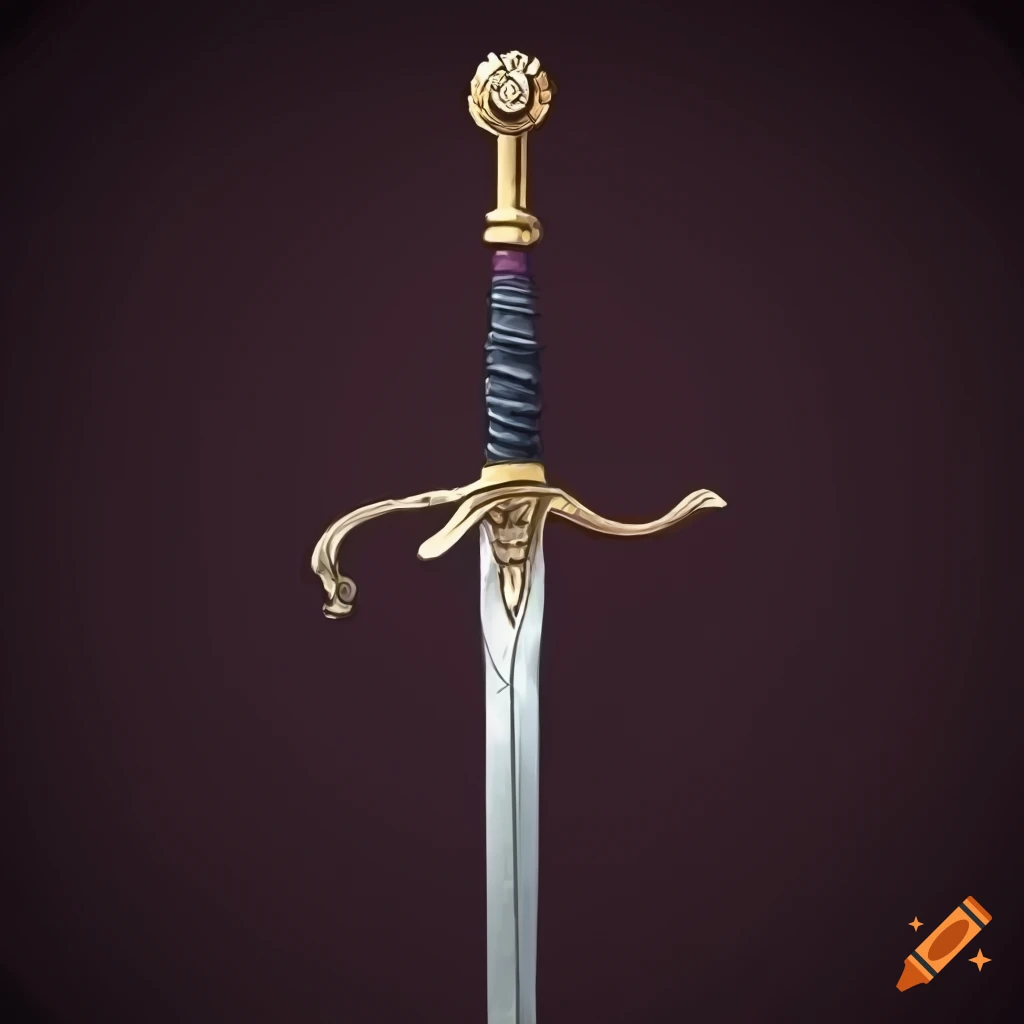 Longsword with floral hilt in fantasy art style on Craiyon