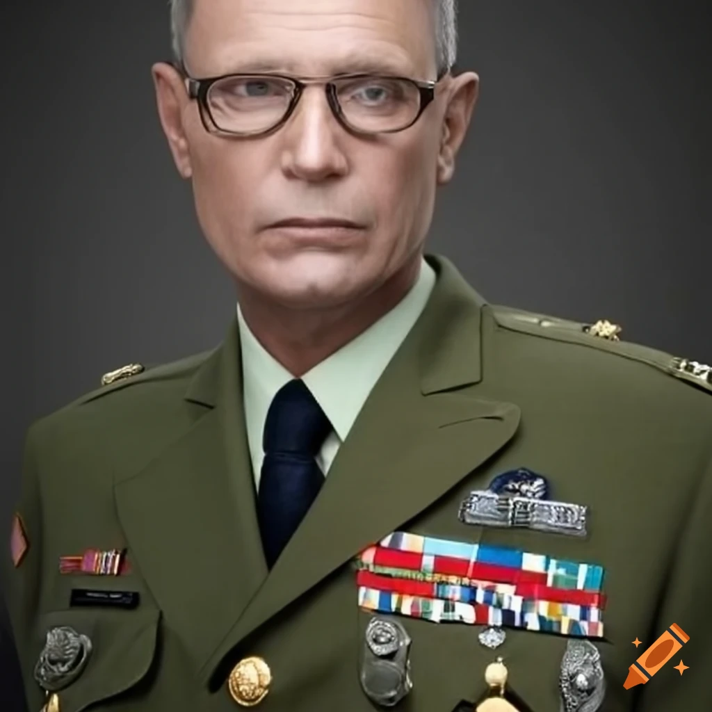 Army general wearing a suit portrait