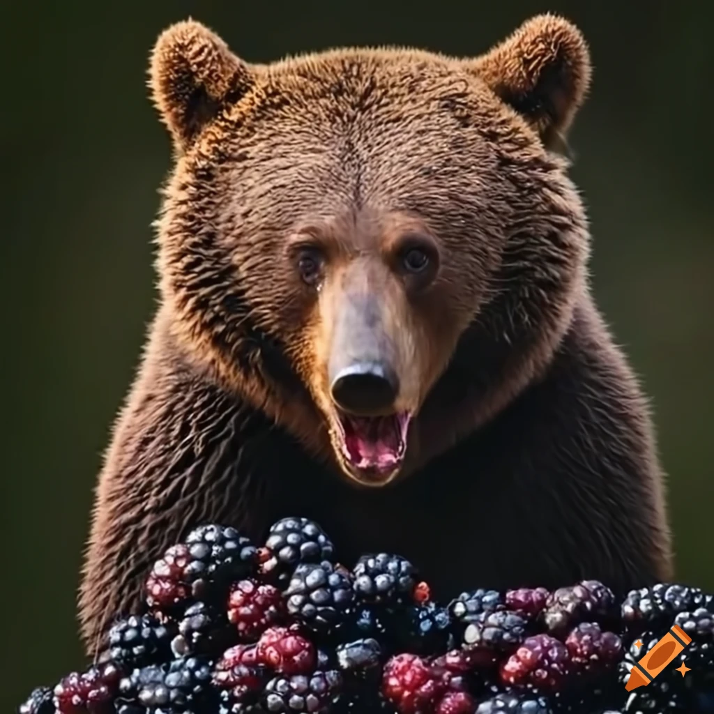Bear eating blackberries