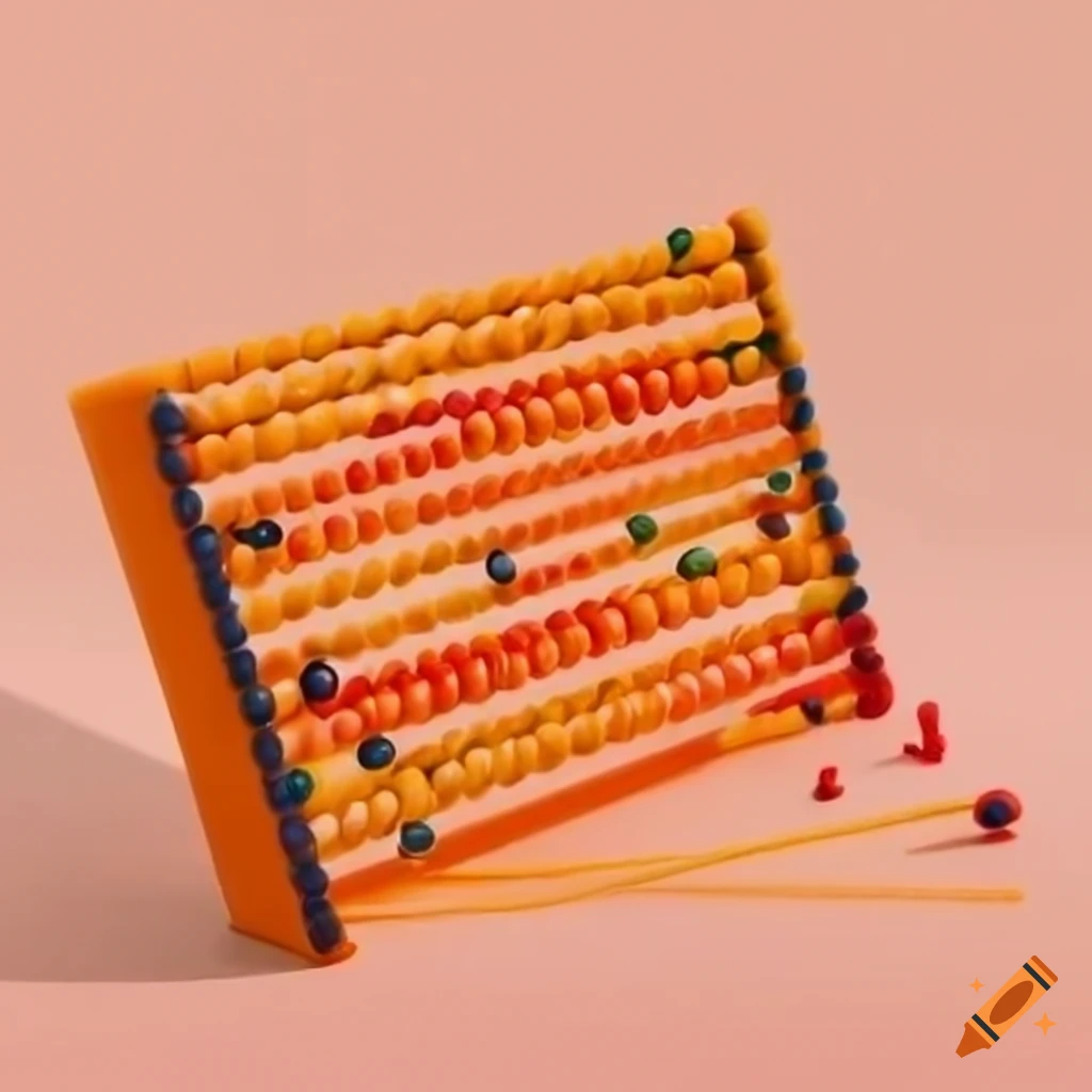 Orange themed abacus painting