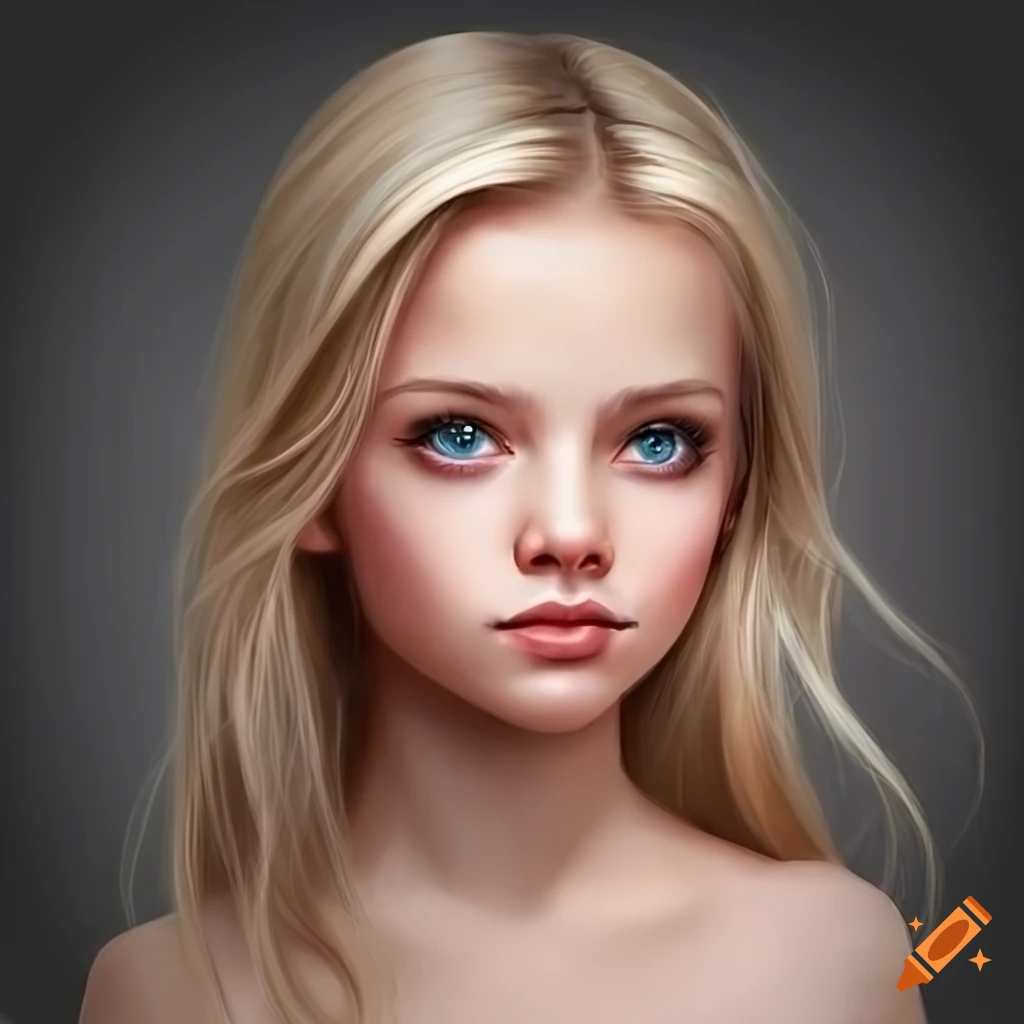 Beautiful blonde girl in realistic high resolution