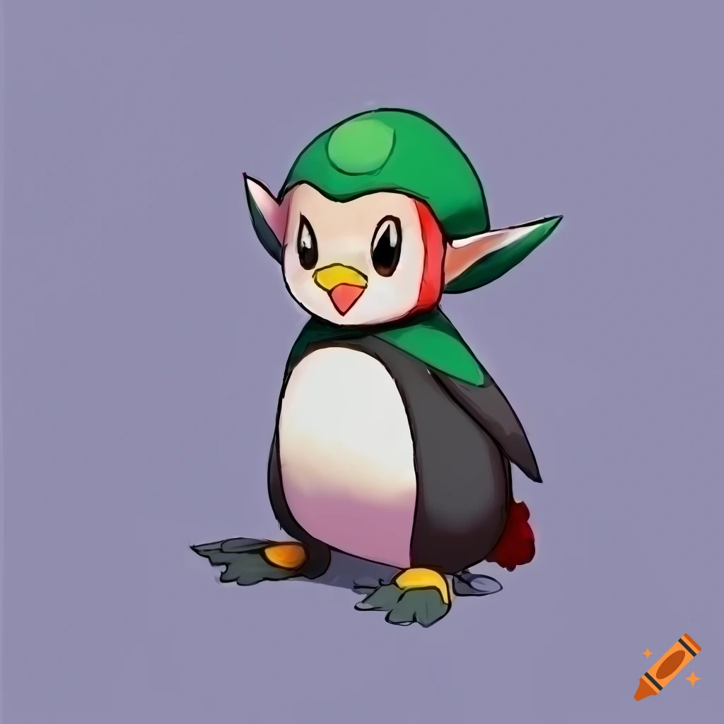 Elf with a penguin on shoulder in a fantasy setting on Craiyon