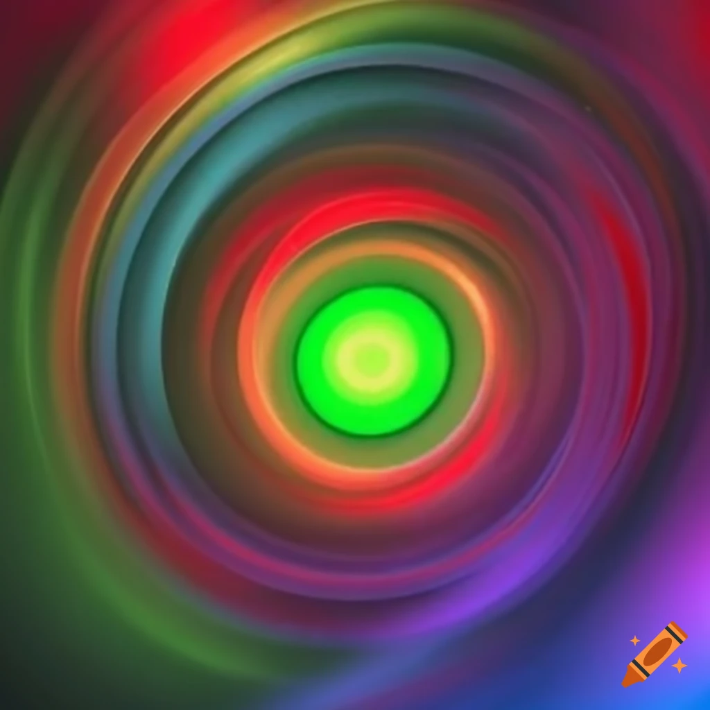 Red, white, and green light circles abstract pattern on Craiyon