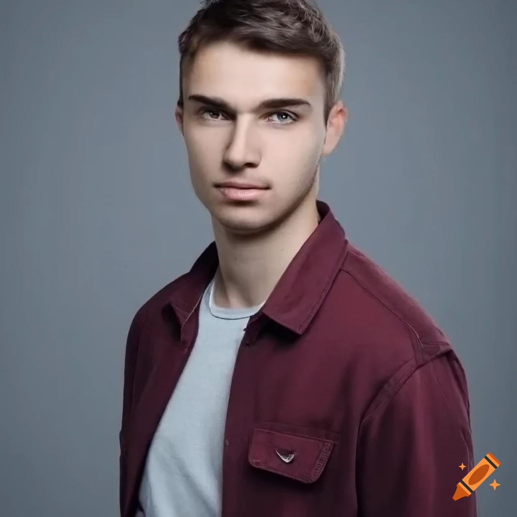 Serious young man from Switzerland posing for a photo on Craiyon