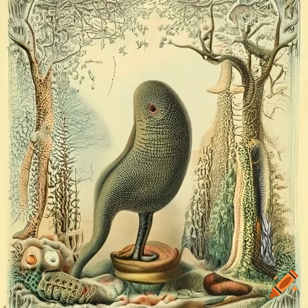 Detailed chromolithograph of the Groke and its habitat on Craiyon