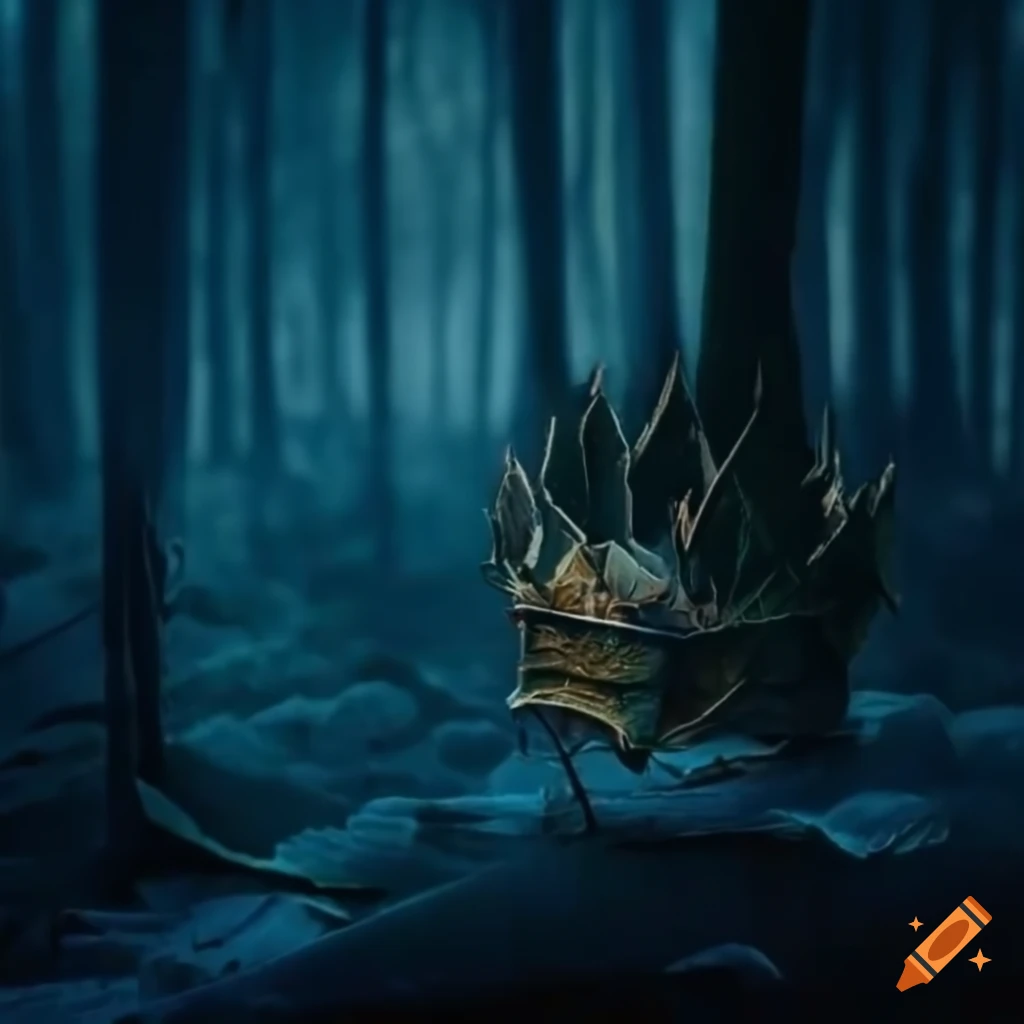 Mysterious forest with broken crown