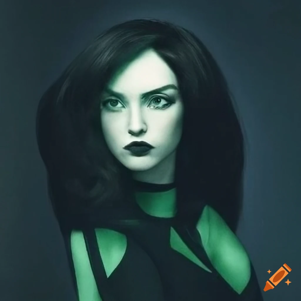 Vintage photo of shego portrayed as a real human by paolo roversi