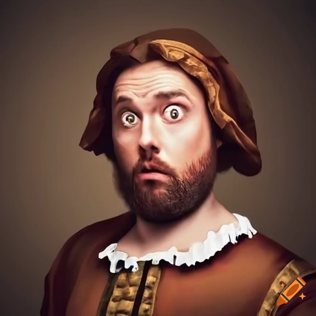 Surprised man in renaissance clothing on Craiyon