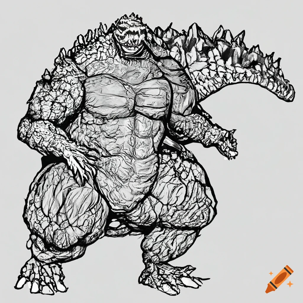 Titanium godzilla sculpture on Craiyon