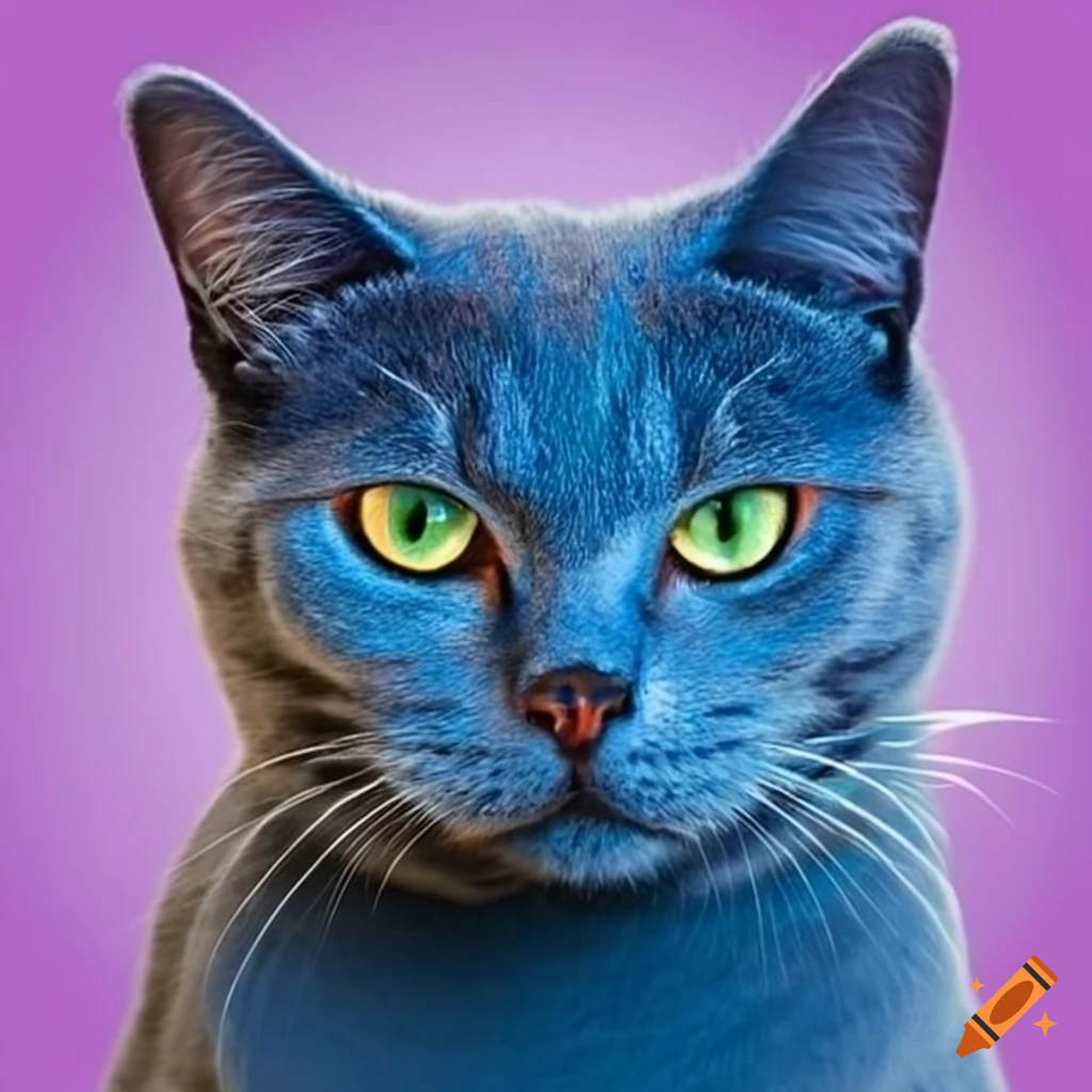Blue cat on Craiyon