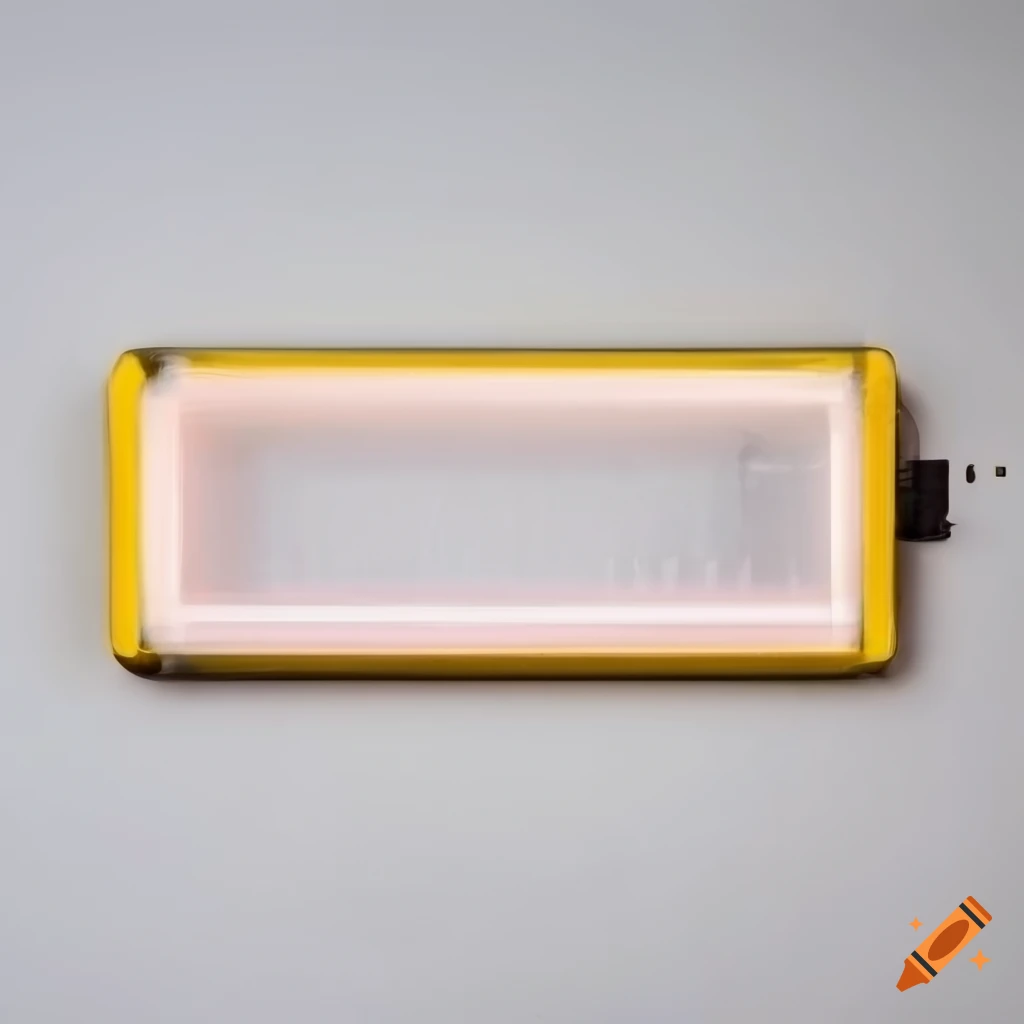 Rectangular extinguished fluorescent lamp on white background, 1980s ...