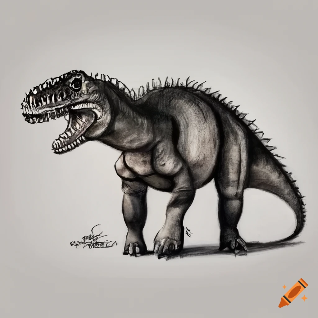 Charcoal drawing of a lystrosaurus