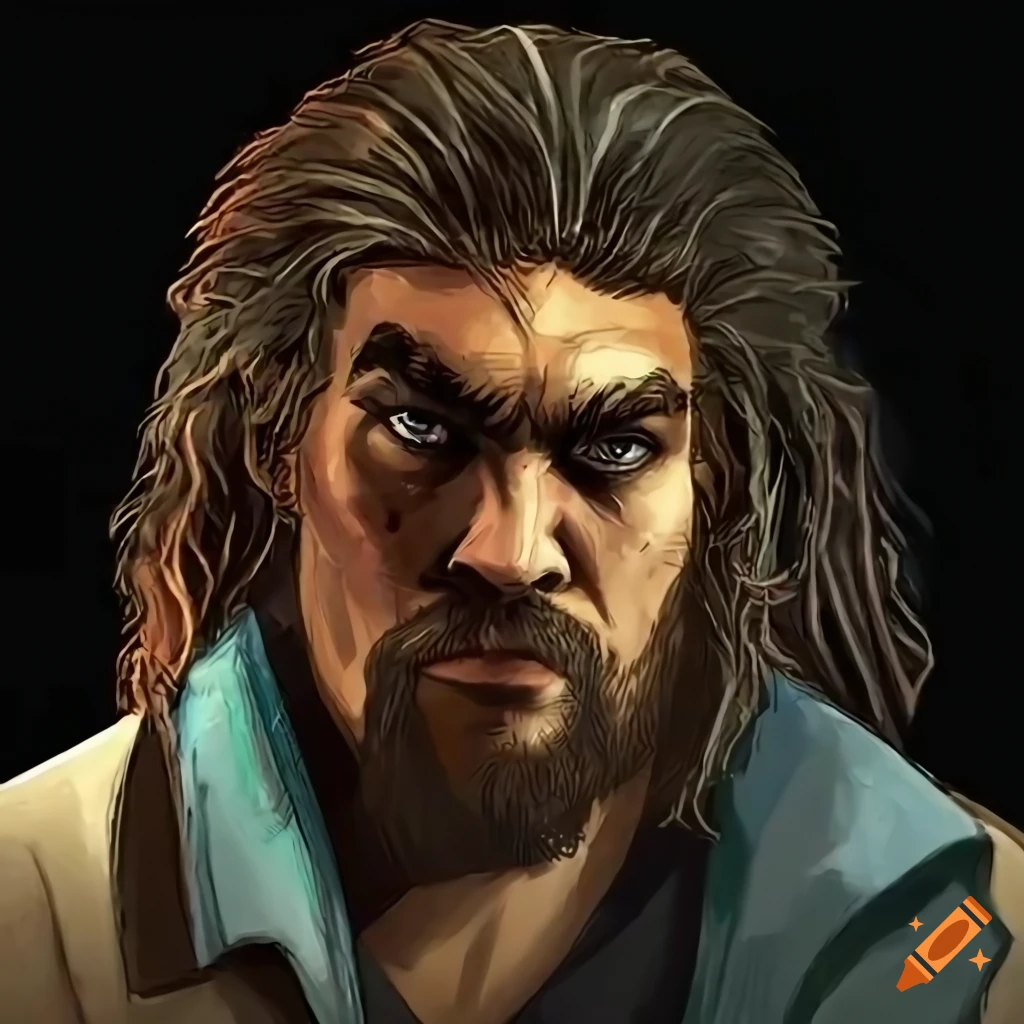 Artistic depiction of Jason Mamoa in the style of Grand Theft Auto: San ...