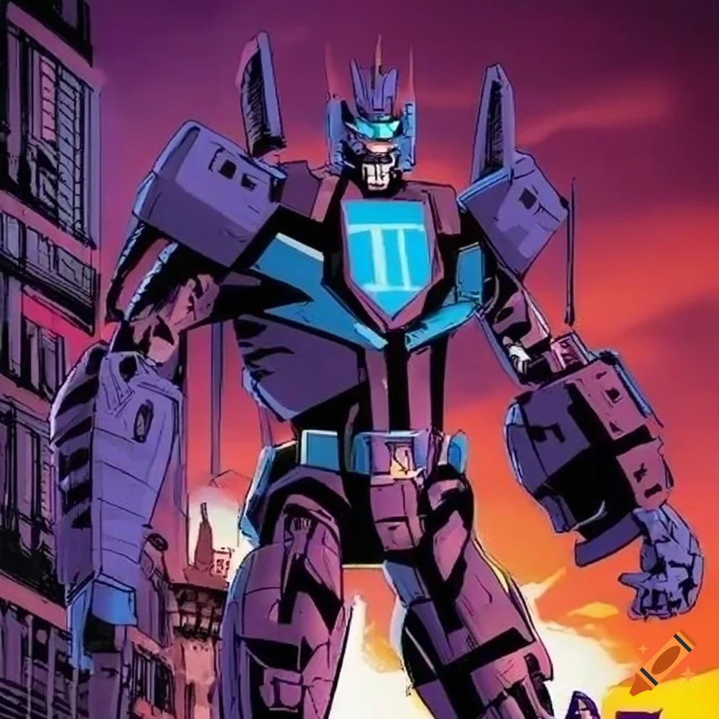 Comic book styled transformer illustration on Craiyon