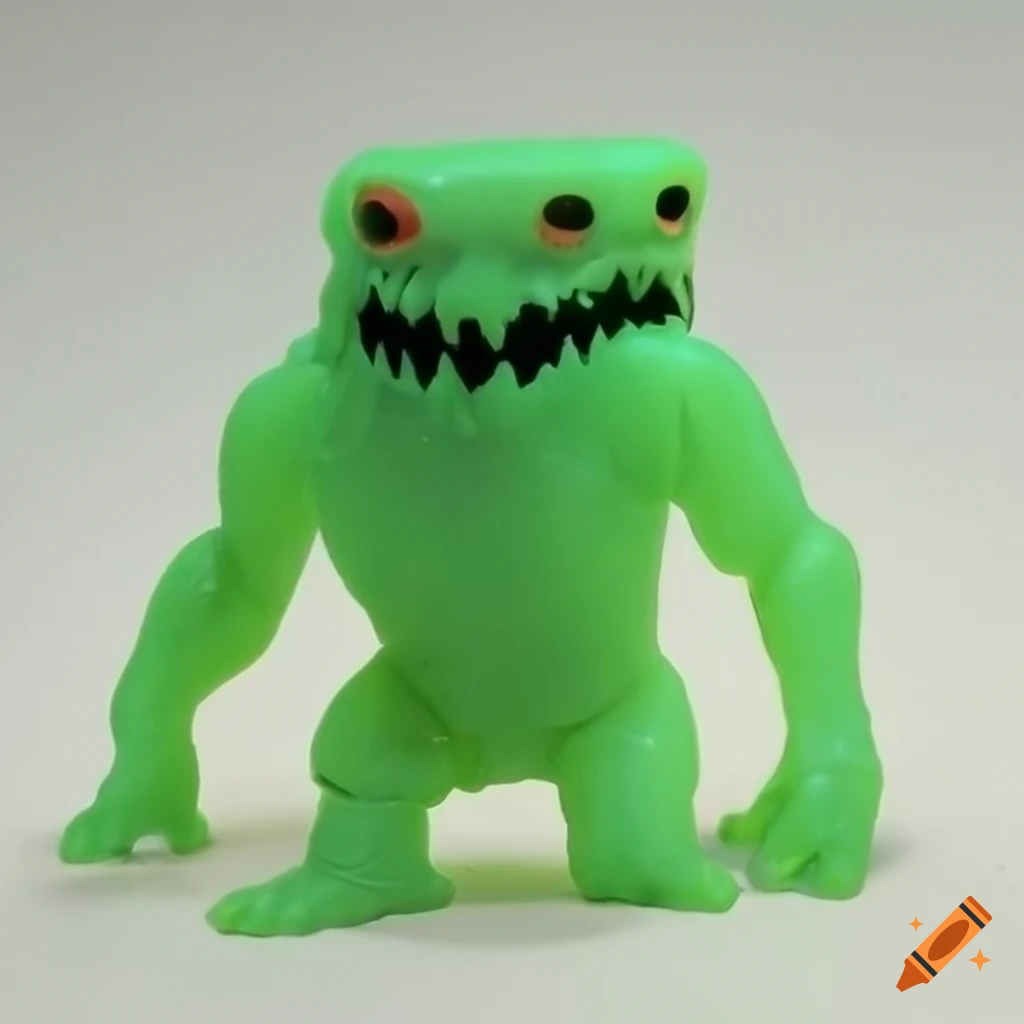 Glow-in-the-dark 80s action figure of a weird slime monster fast food ...
