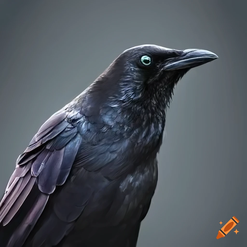 Moody and realistic crow