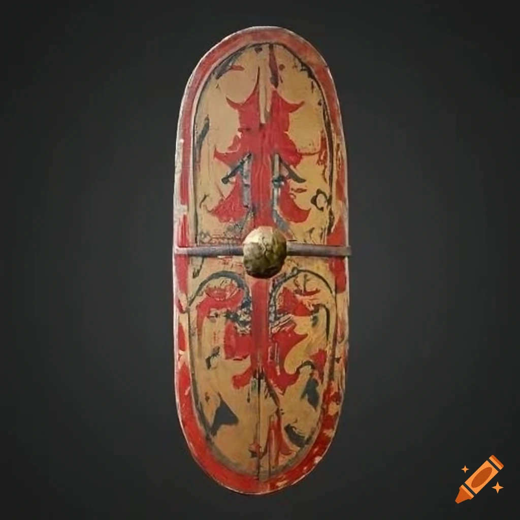 Ancient japanese wooden shield with susanoo painting on Craiyon