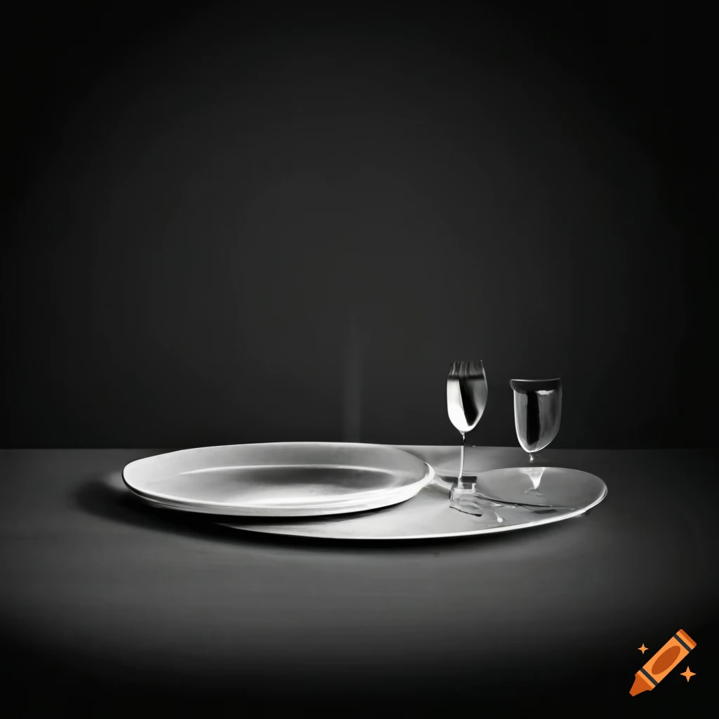 Round table set for two people