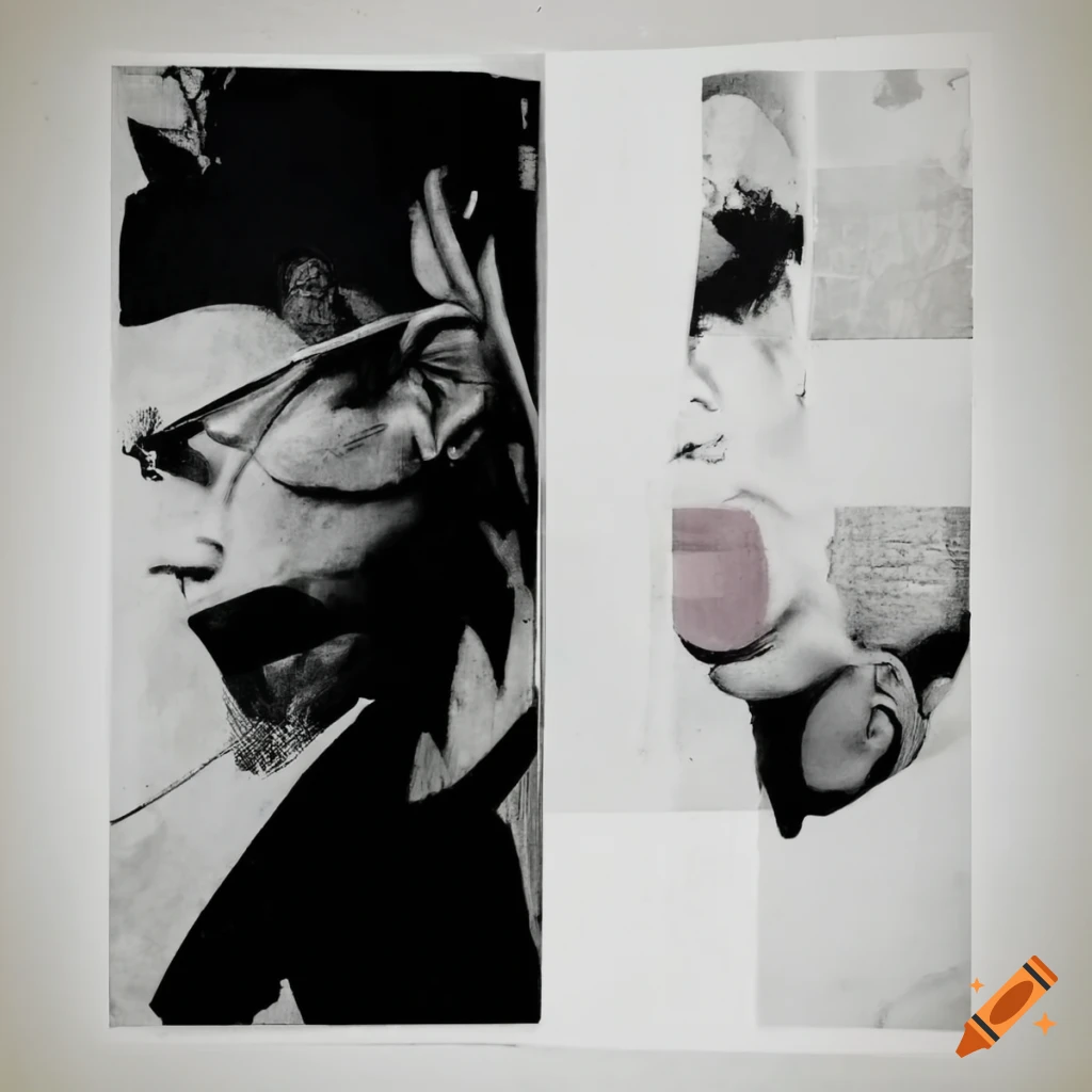 Punk dadaist minimal stencil collage on Craiyon