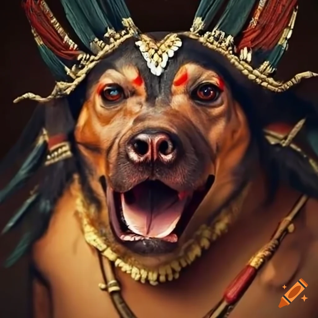 El dios indígena de todos los perros con un perro indígena a su lado on ...