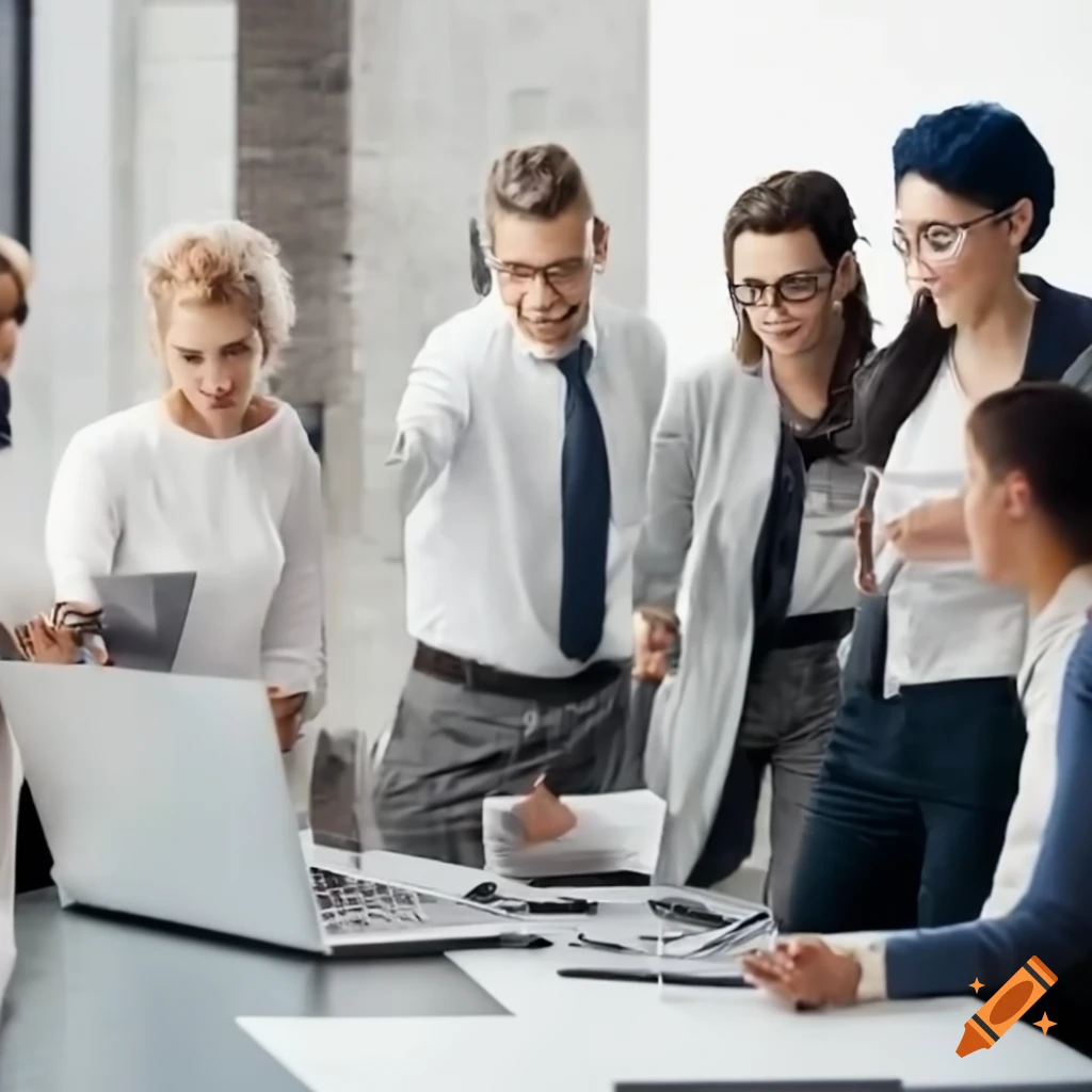 Team of it professionals collaborating in the office on Craiyon