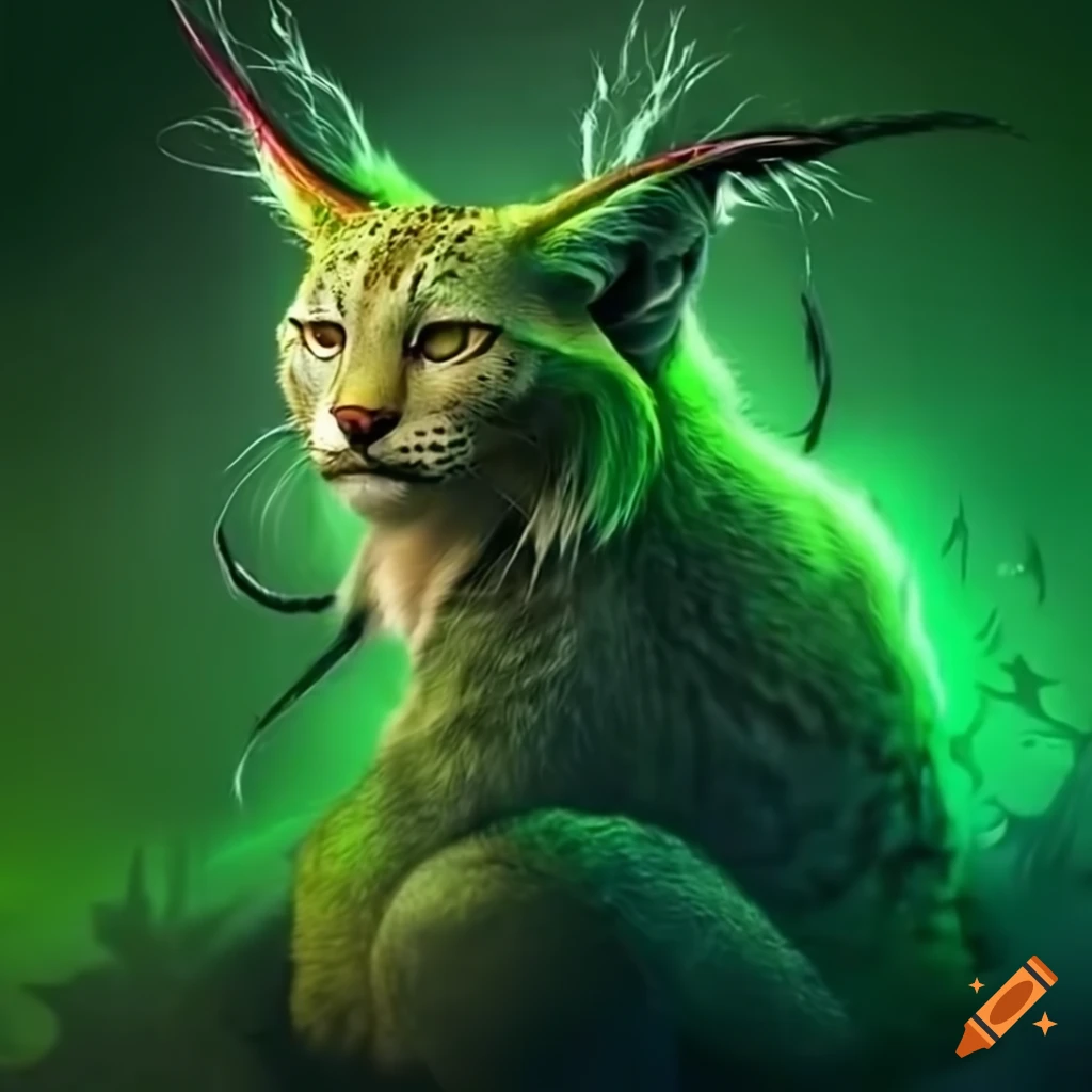 Green fantasy lynx