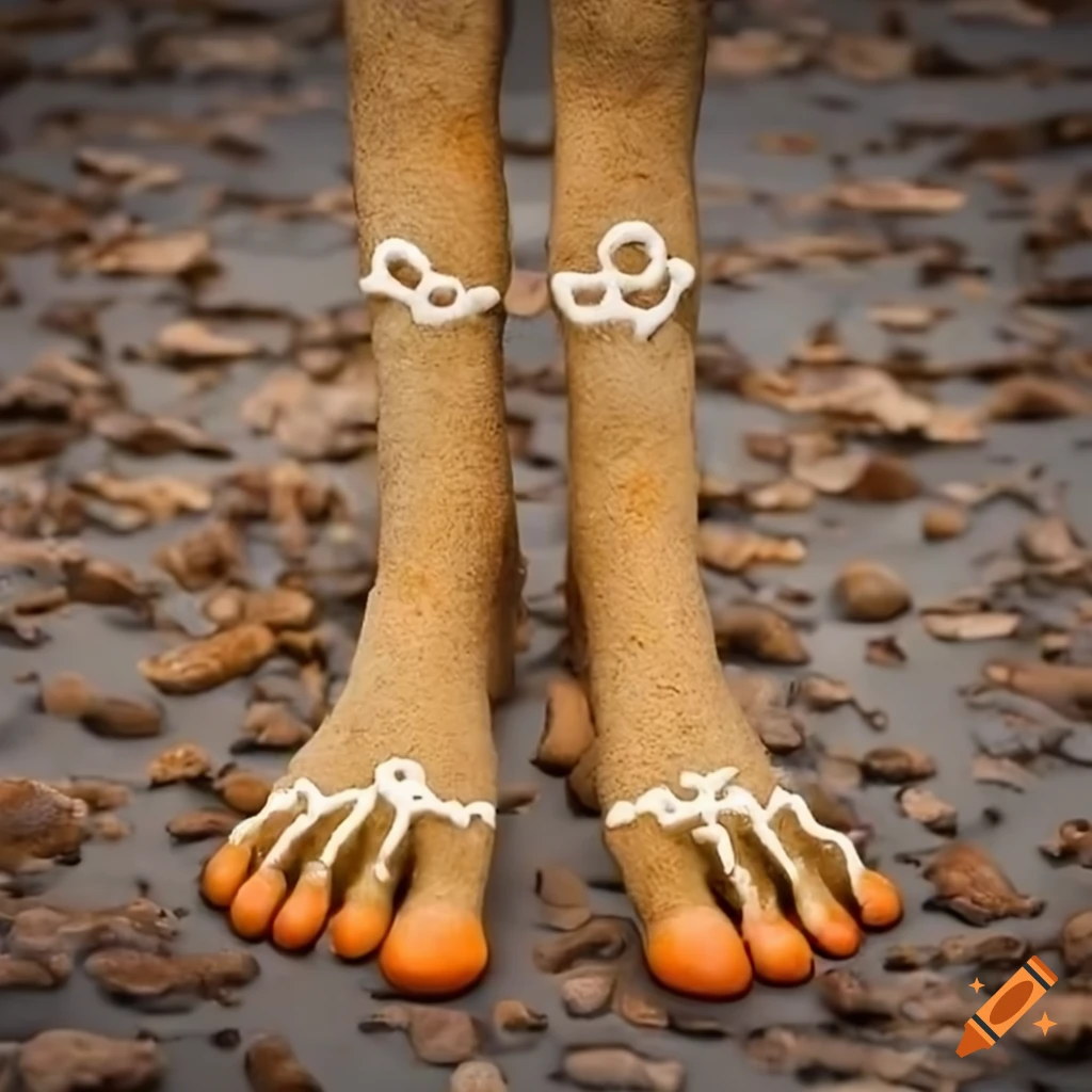 Detailed view of the big feet of Gingerbread Man on Craiyon
