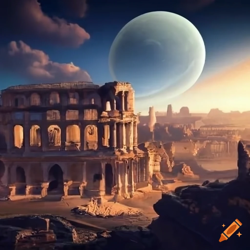 Roman ruins on a distant planet