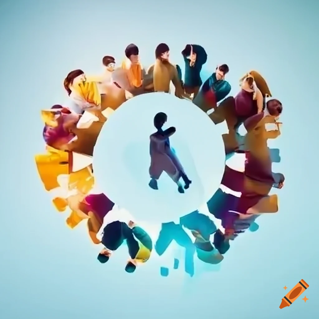 Diverse group working in front of modern logo for software development ...