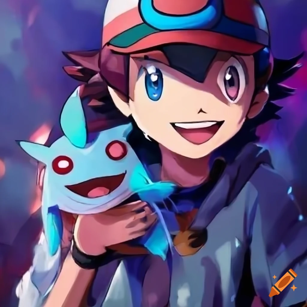 Laughing pokemon trainer on Craiyon