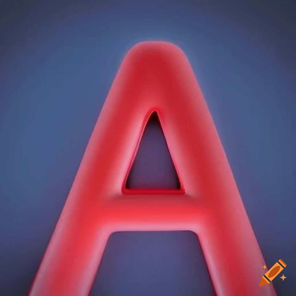 Red letter a on blue background