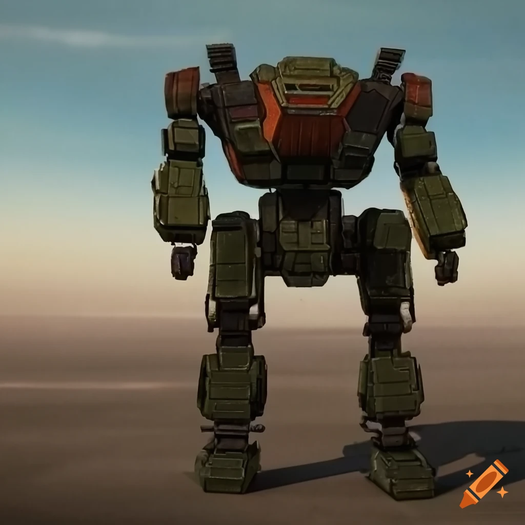 Sleek and athletic battletech inspired mech with long legs